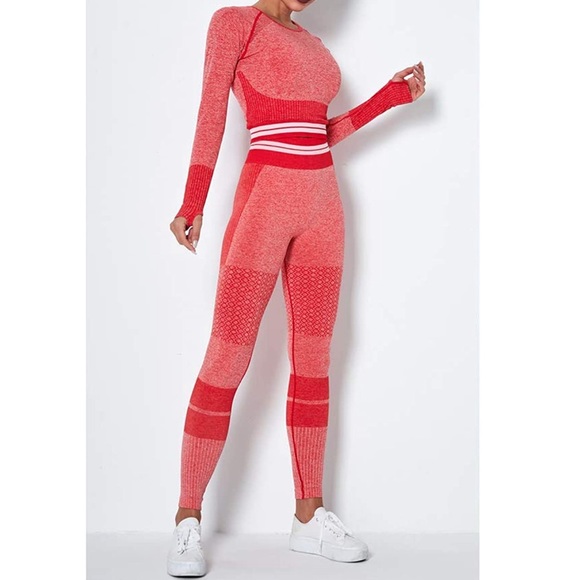 Other | Workout Set Longsleeve Red | Poshmark